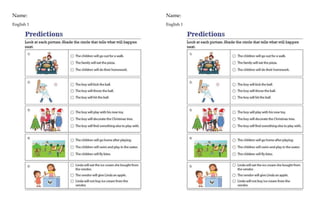 Worksheet for Grade 1 English Topic: Prediction | DOCX