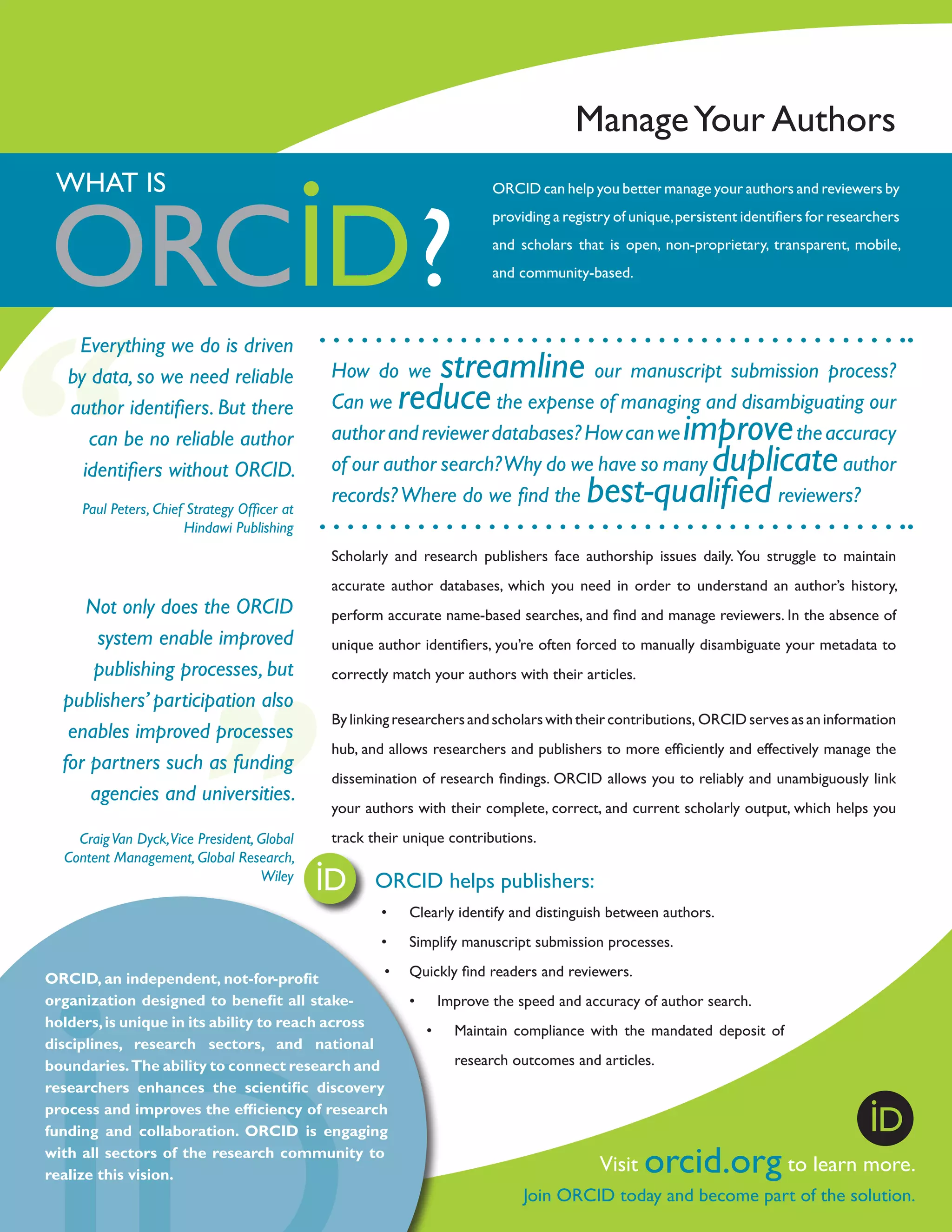 ORCID for Publishers | PDF