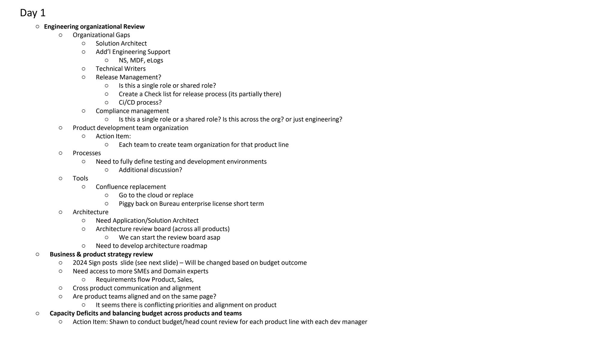 Engr. Offsite Agenda - 2023 - Meeting Notes.pptx