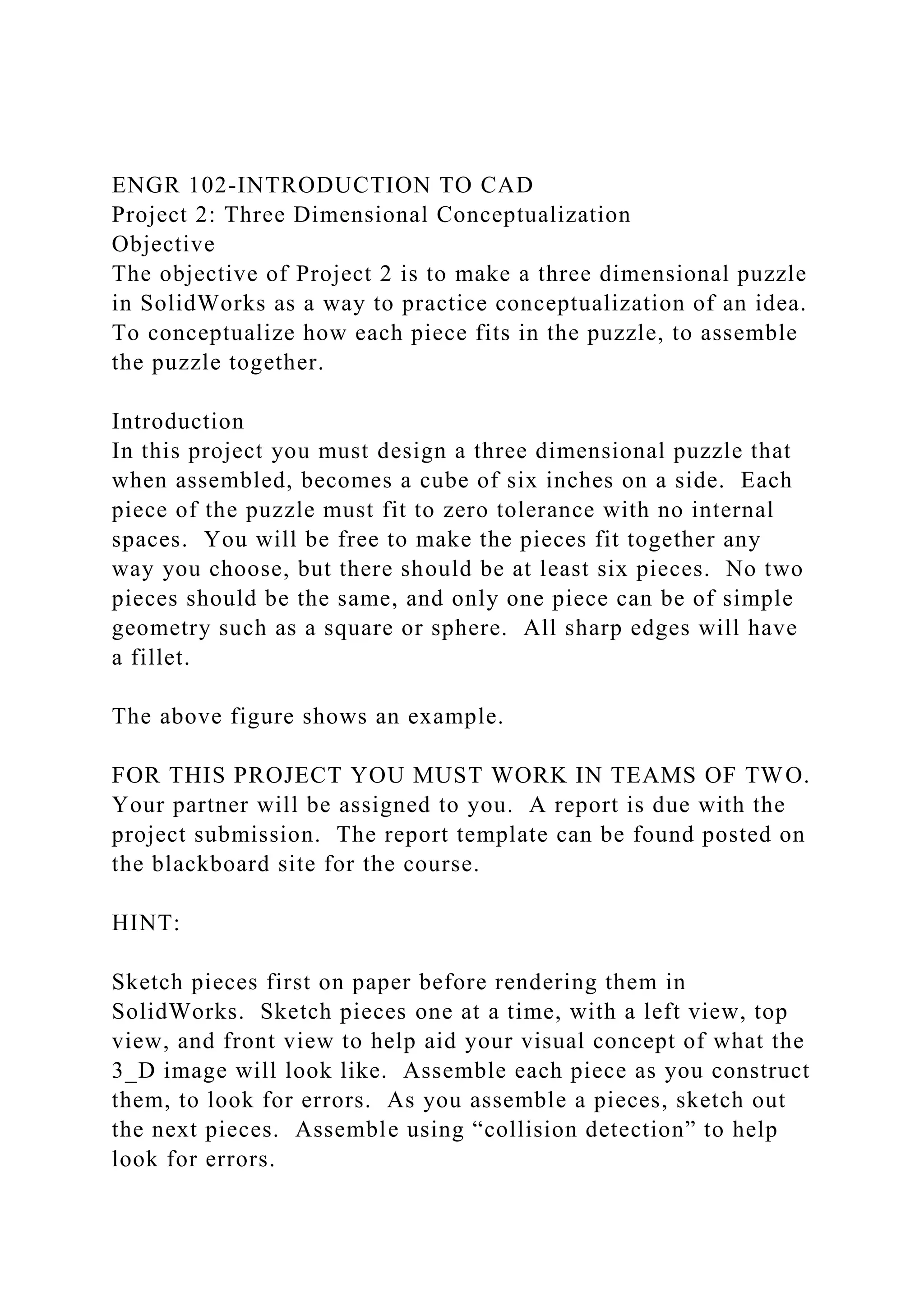 ENGR 102-INTRODUCTION TO CADProject 2 Three Dimensional Concept.docx