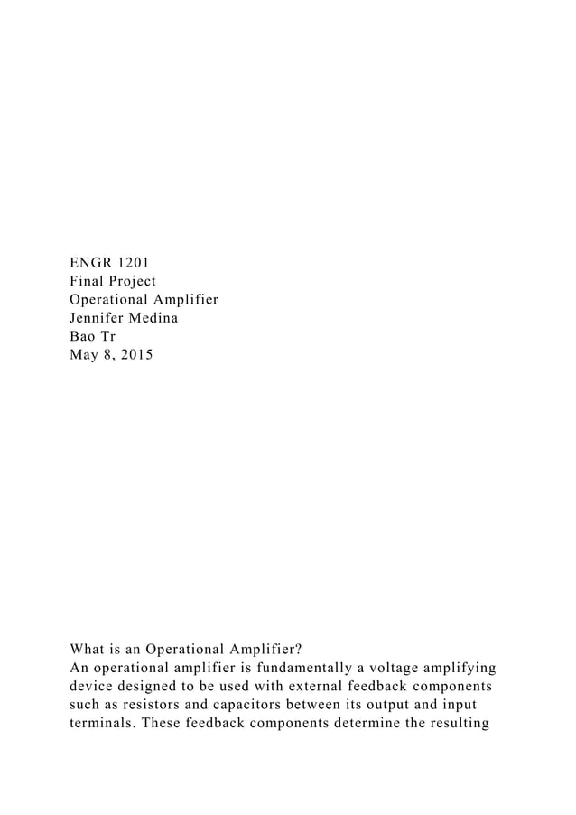 ENGR 1201Final ProjectOperational Amplifier .docx