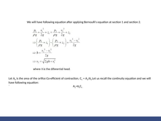 Fluid mechanics :the measurement and derivation flow meter equations.pptx