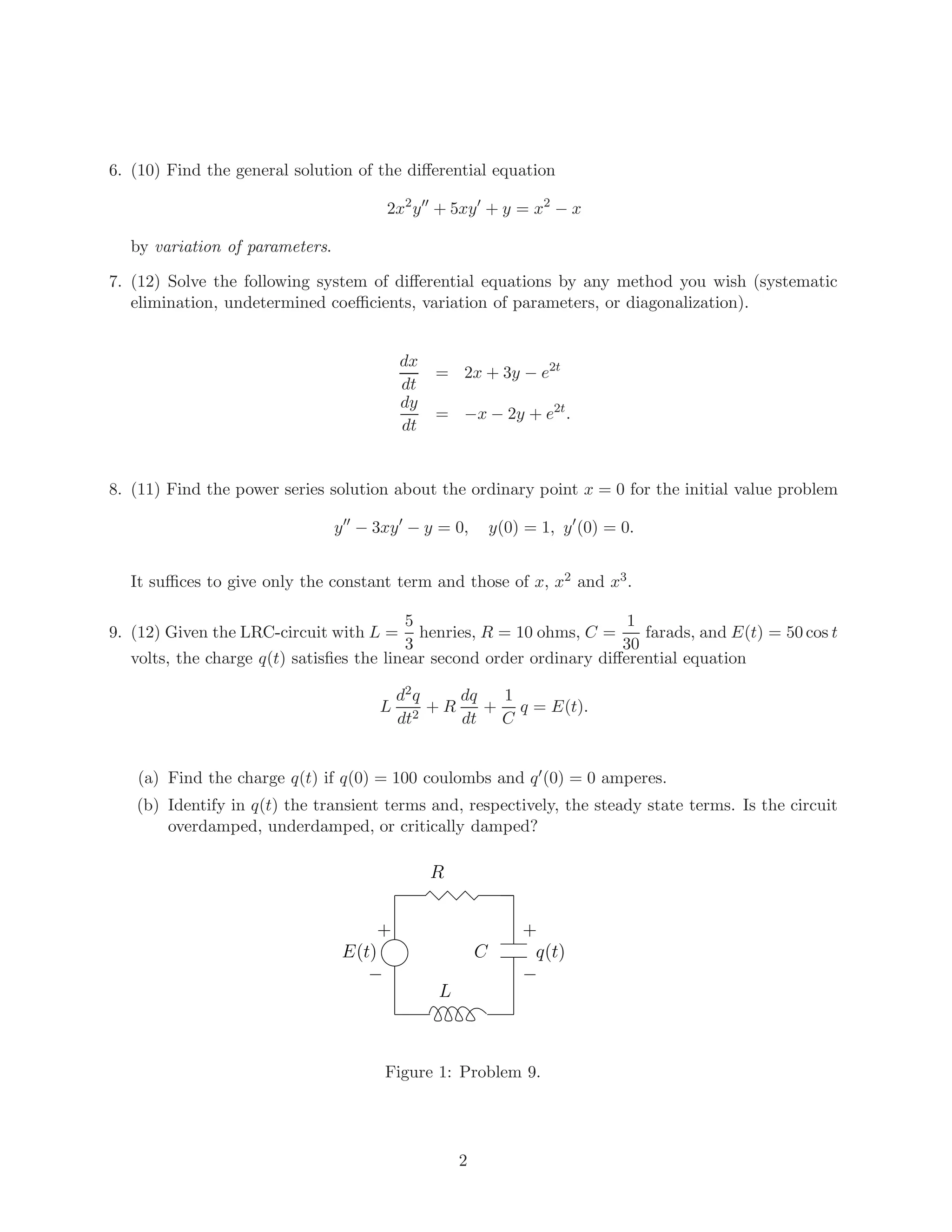 Engr 213 final 2009 | PDF
