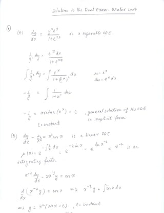 Engr 213 final sol 2007 | PDF