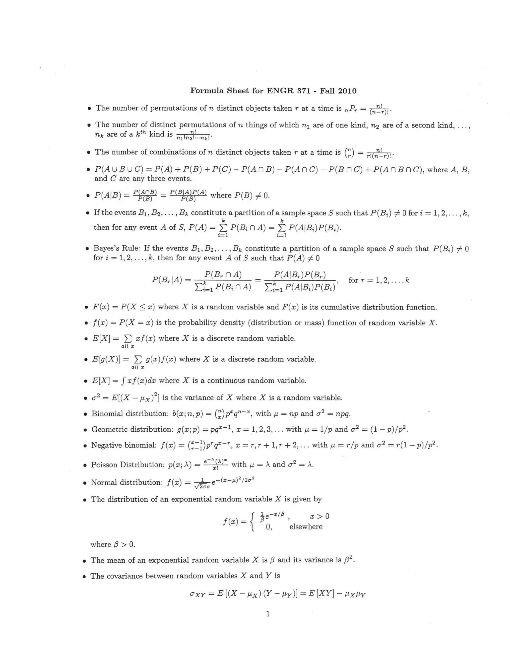 Engr 371 final exam april 2010 | PDF