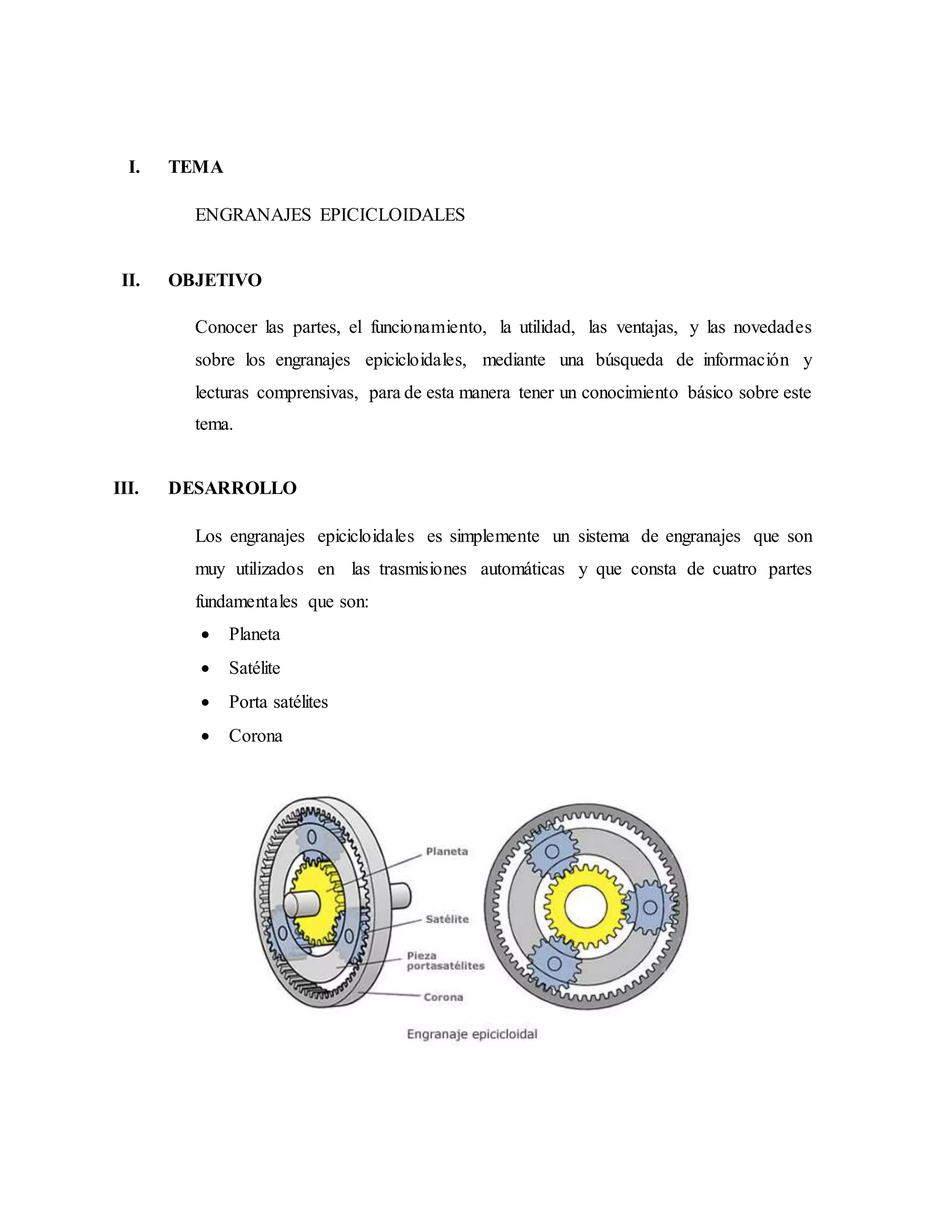 Engranajes epicicloidales | DOCX