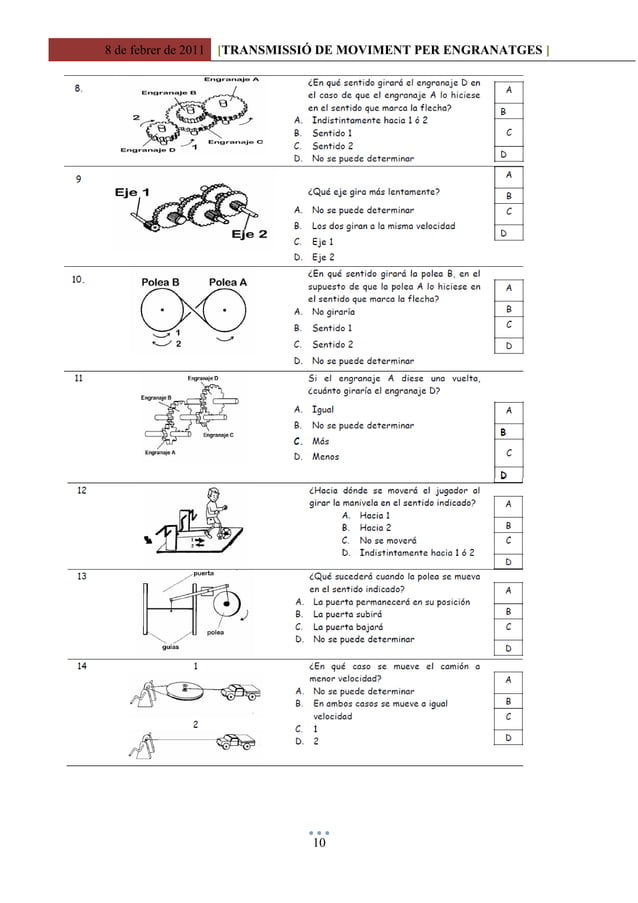 Exercicis de Engranatges | PDF