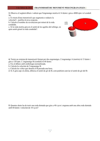 Exercicis de engranatges | PDF