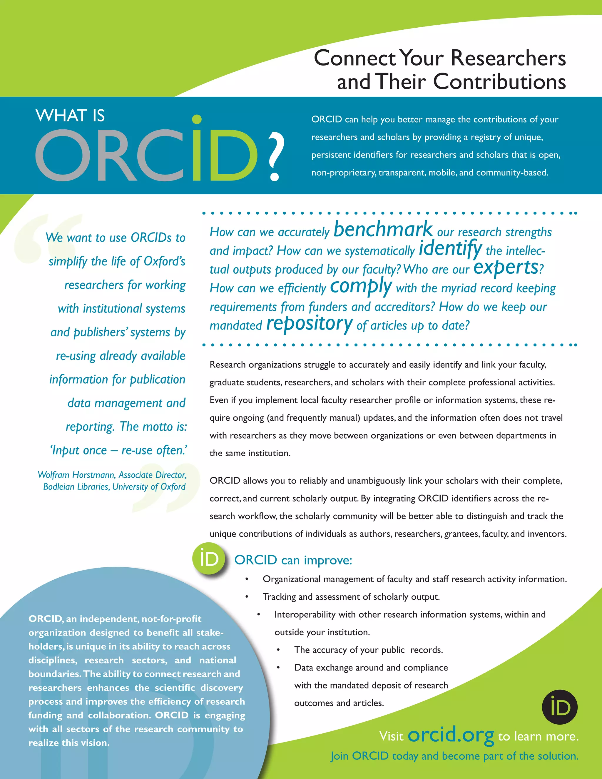 ORCID for Universities & Research Organizations | PDF