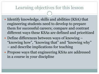 Engineering Knowledge, Skills, and Abilities | PPTX