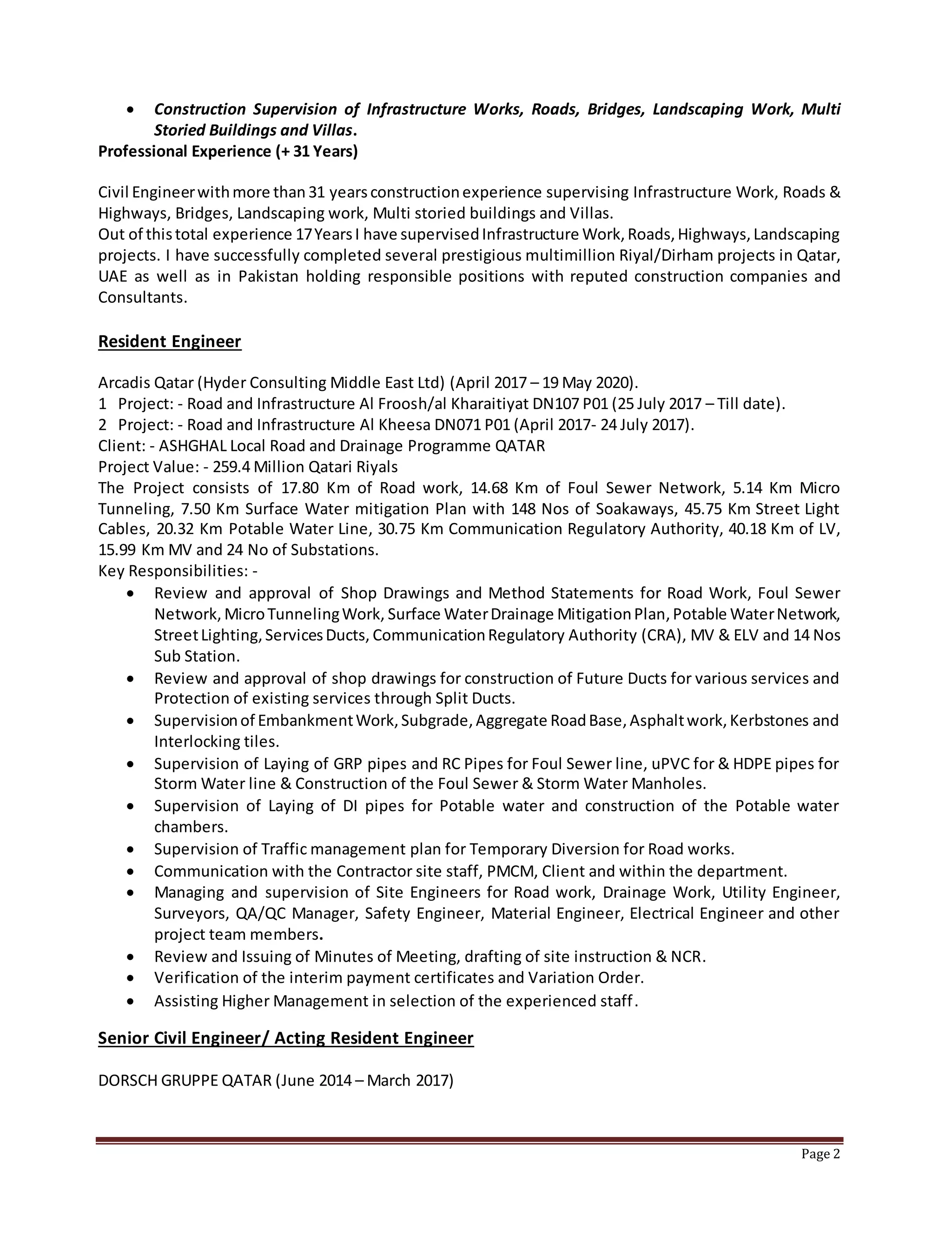 Engr Noor updated Cv for Senior Project Manager infrastructure and ...