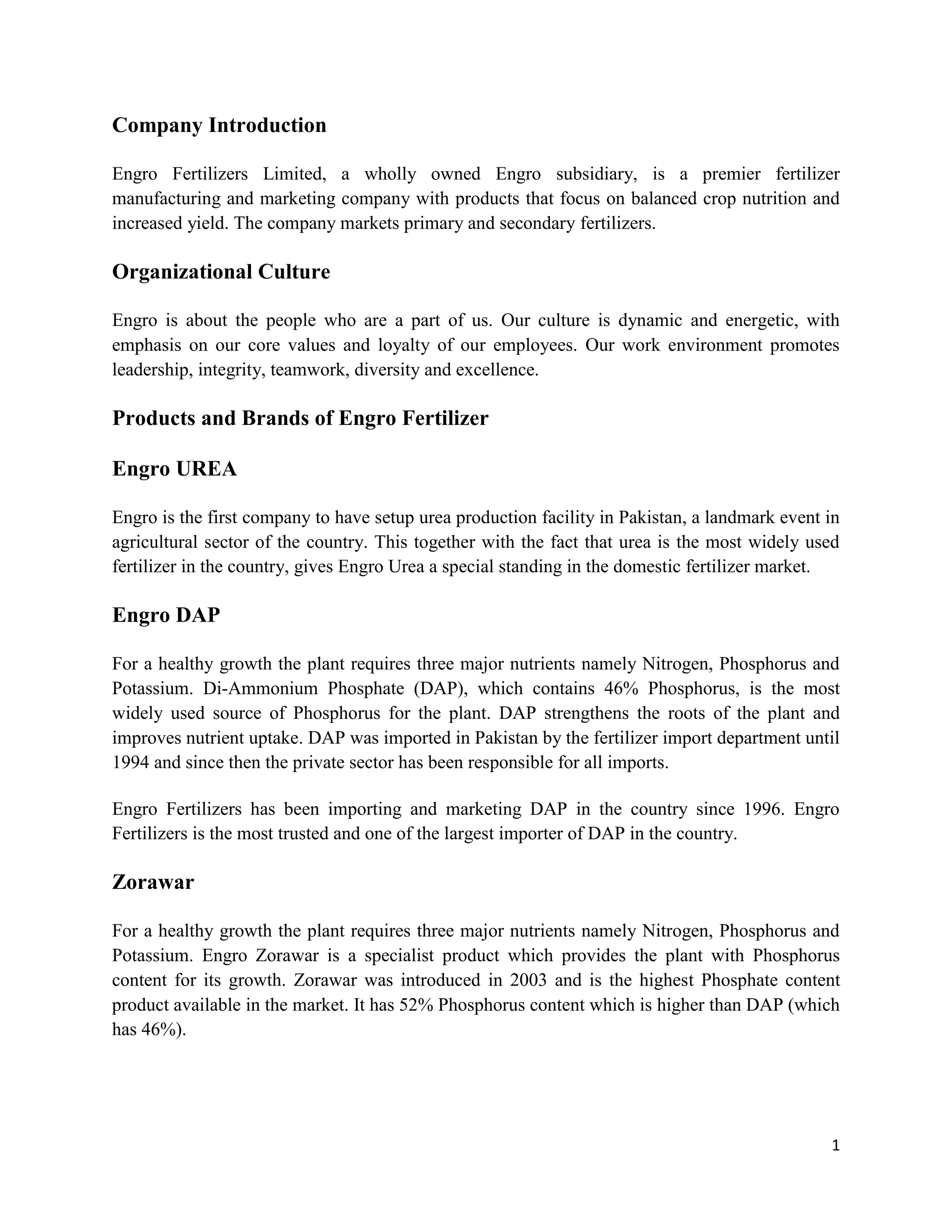 Engro fertilizer company[1] | DOCX