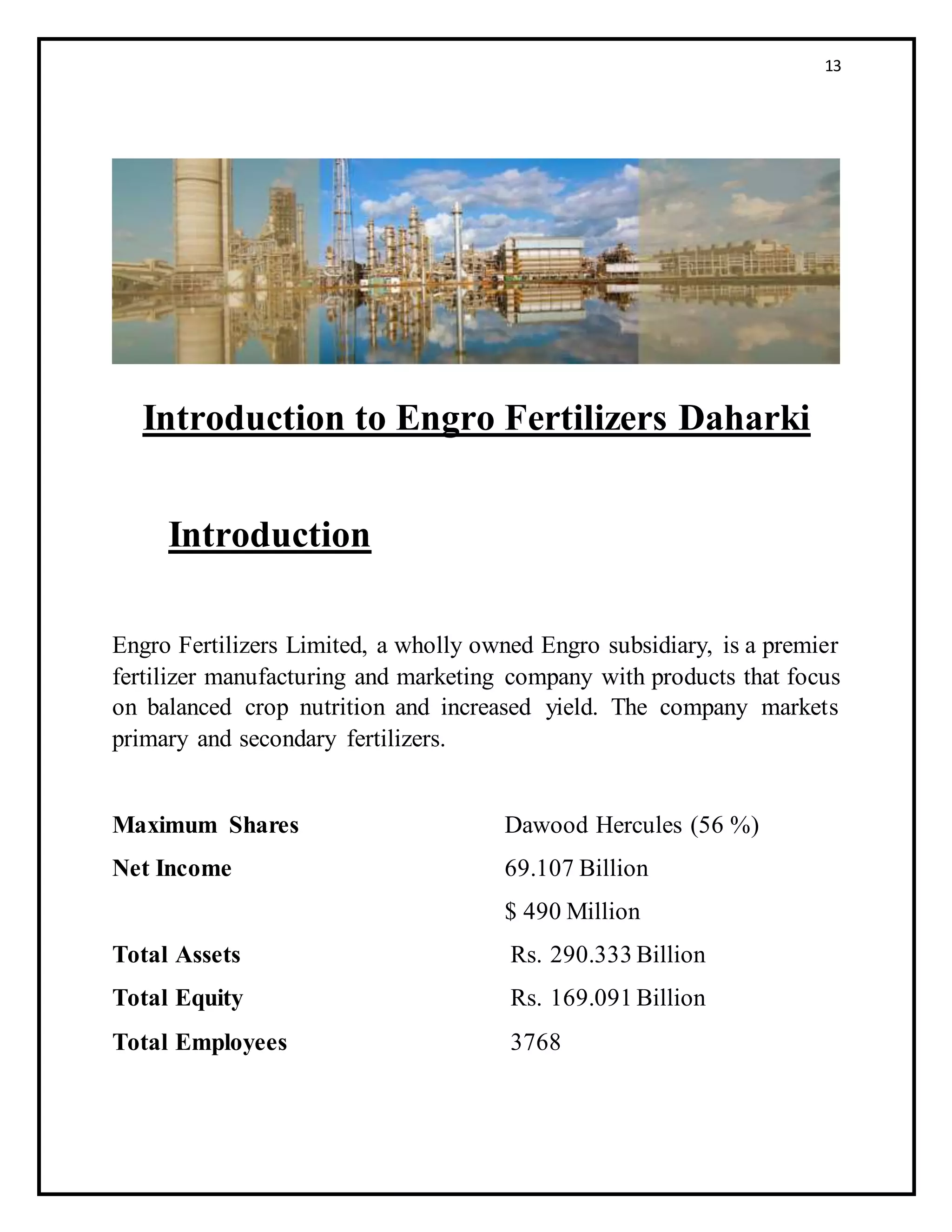 Engro fertilizers | DOCX