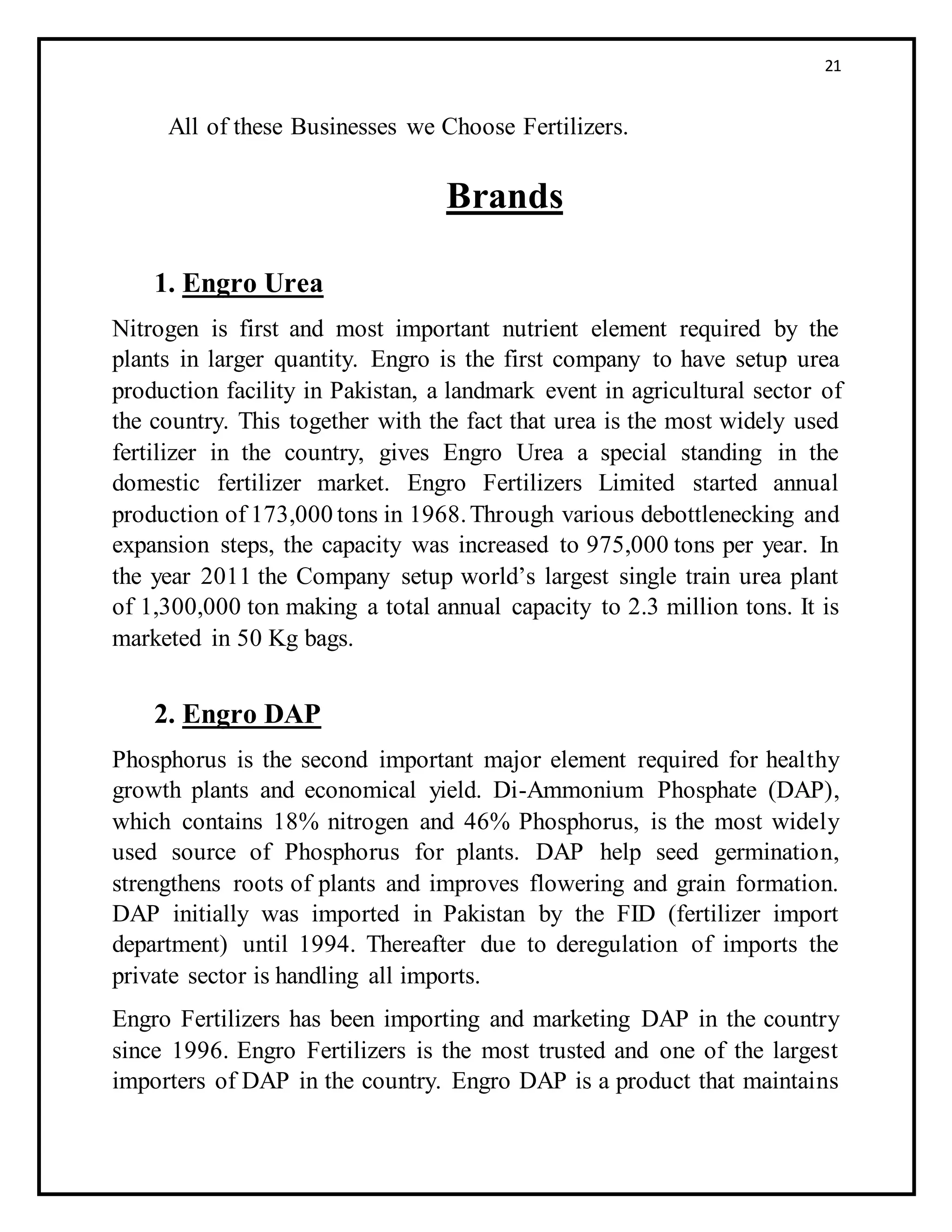 Engro fertilizers | DOCX