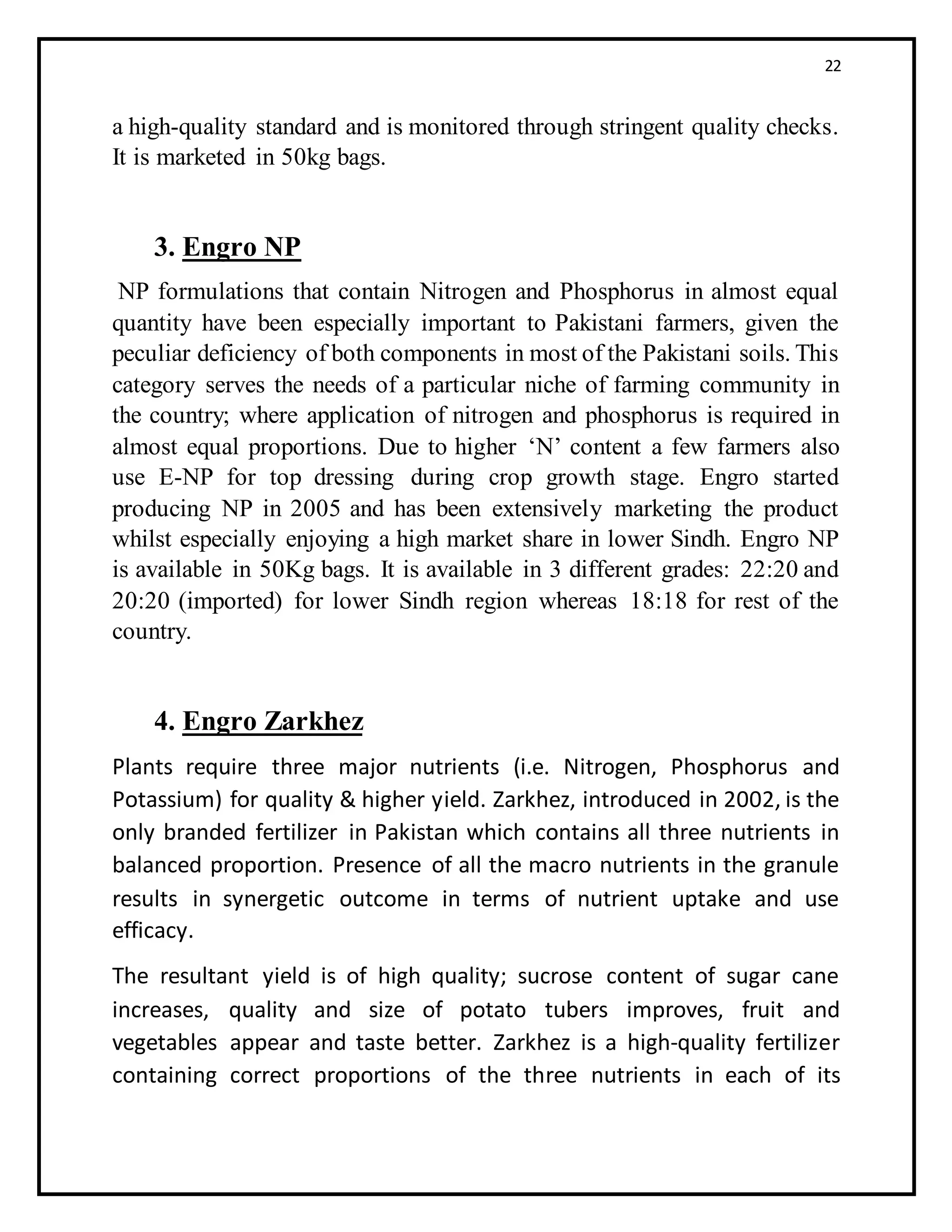 Engro fertilizers | DOCX