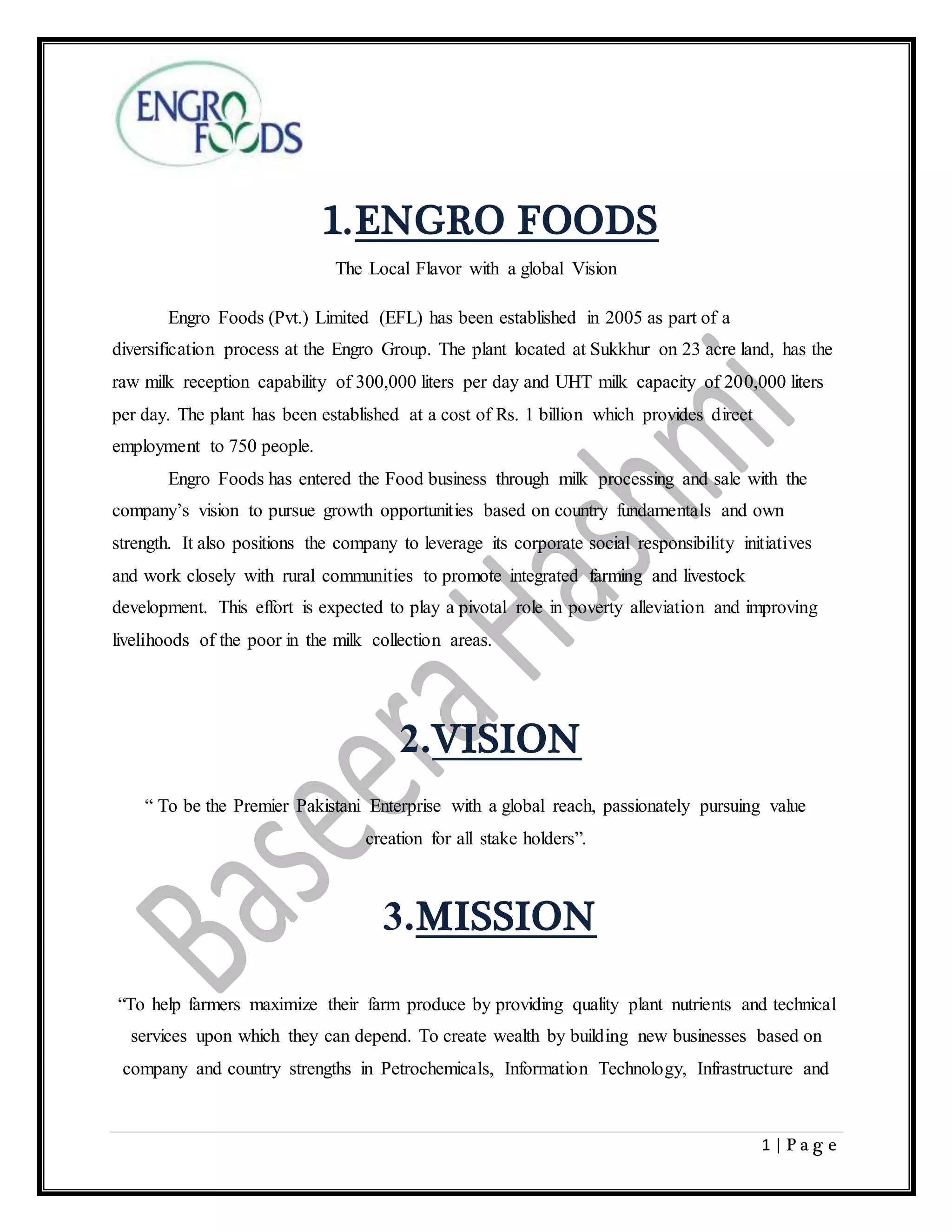 Engro foods | DOCX