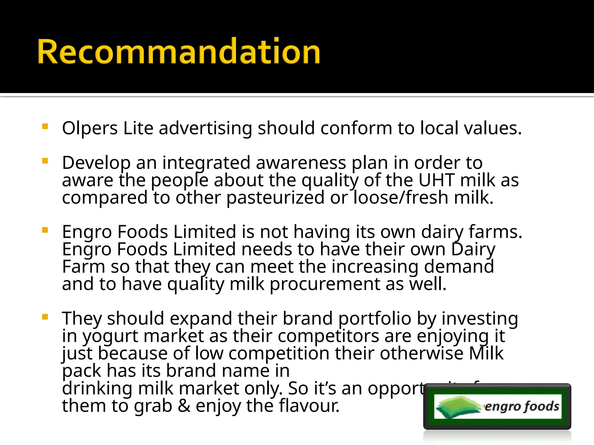 CRM AT ENGRO FOODS LIMITED (Premier Pakistani Enterprise) | PPTX