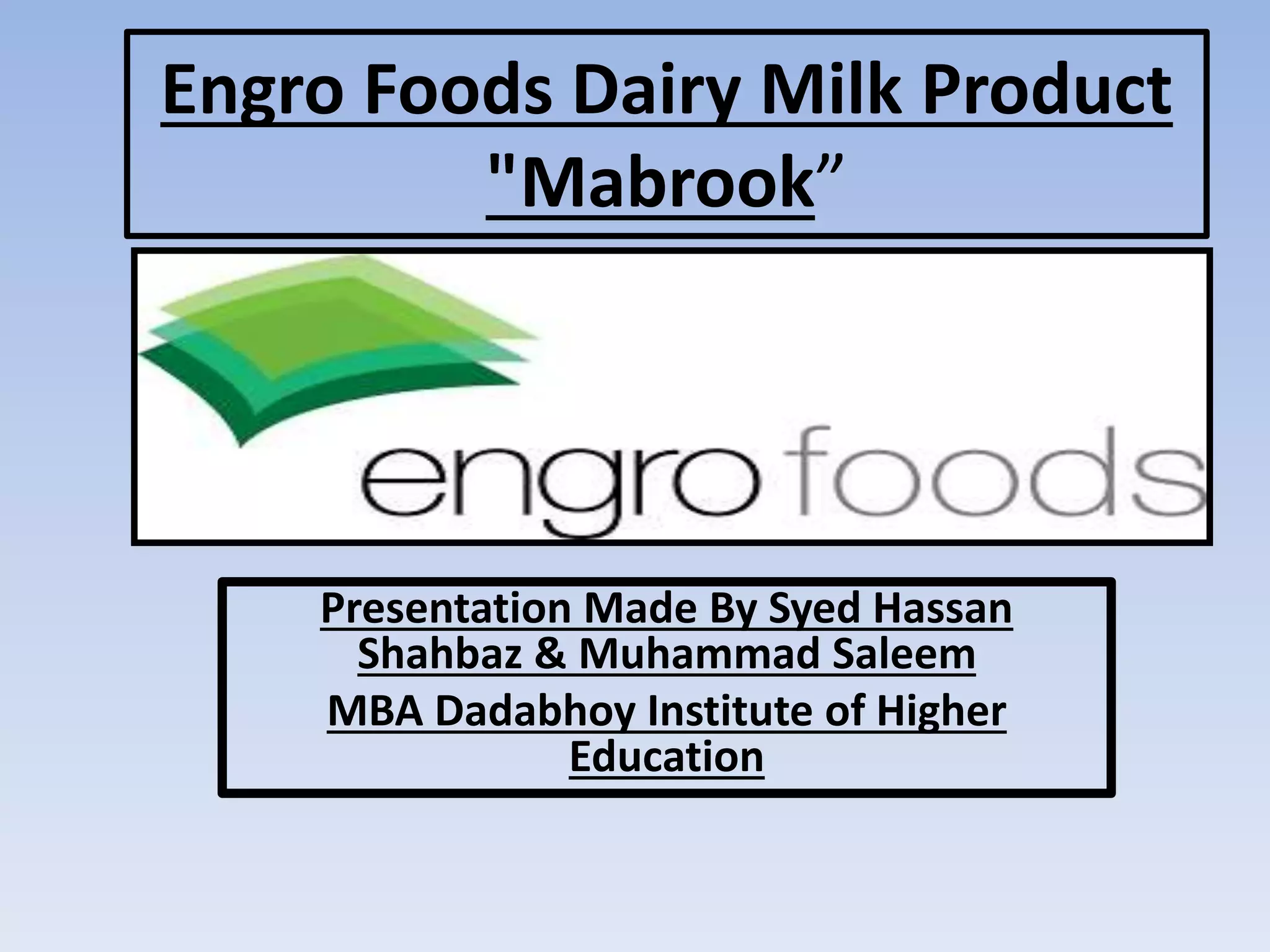 Engro fFoods dairy milk product mabrook Product Failure & Its Reasons | PPT
