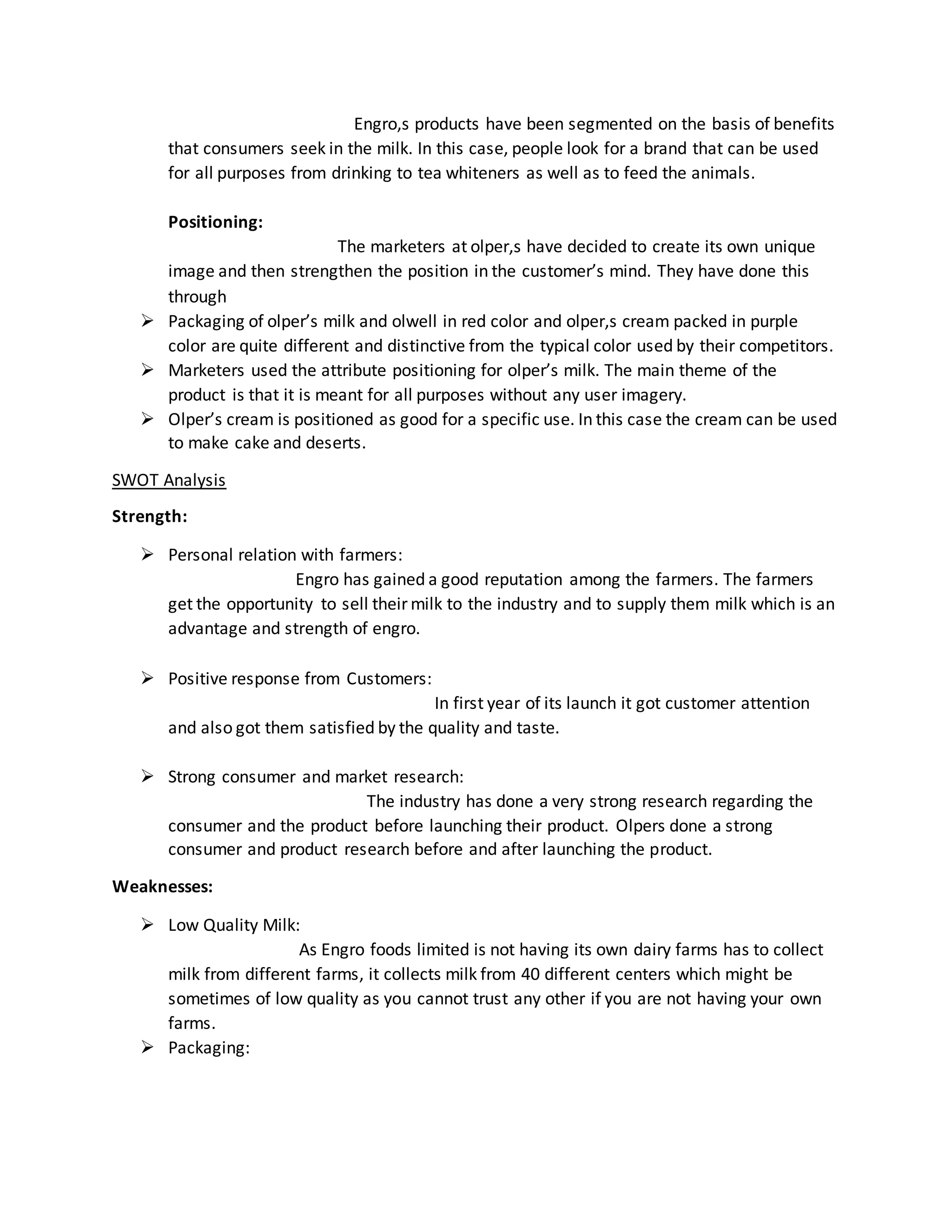 Engro foods project | DOCX