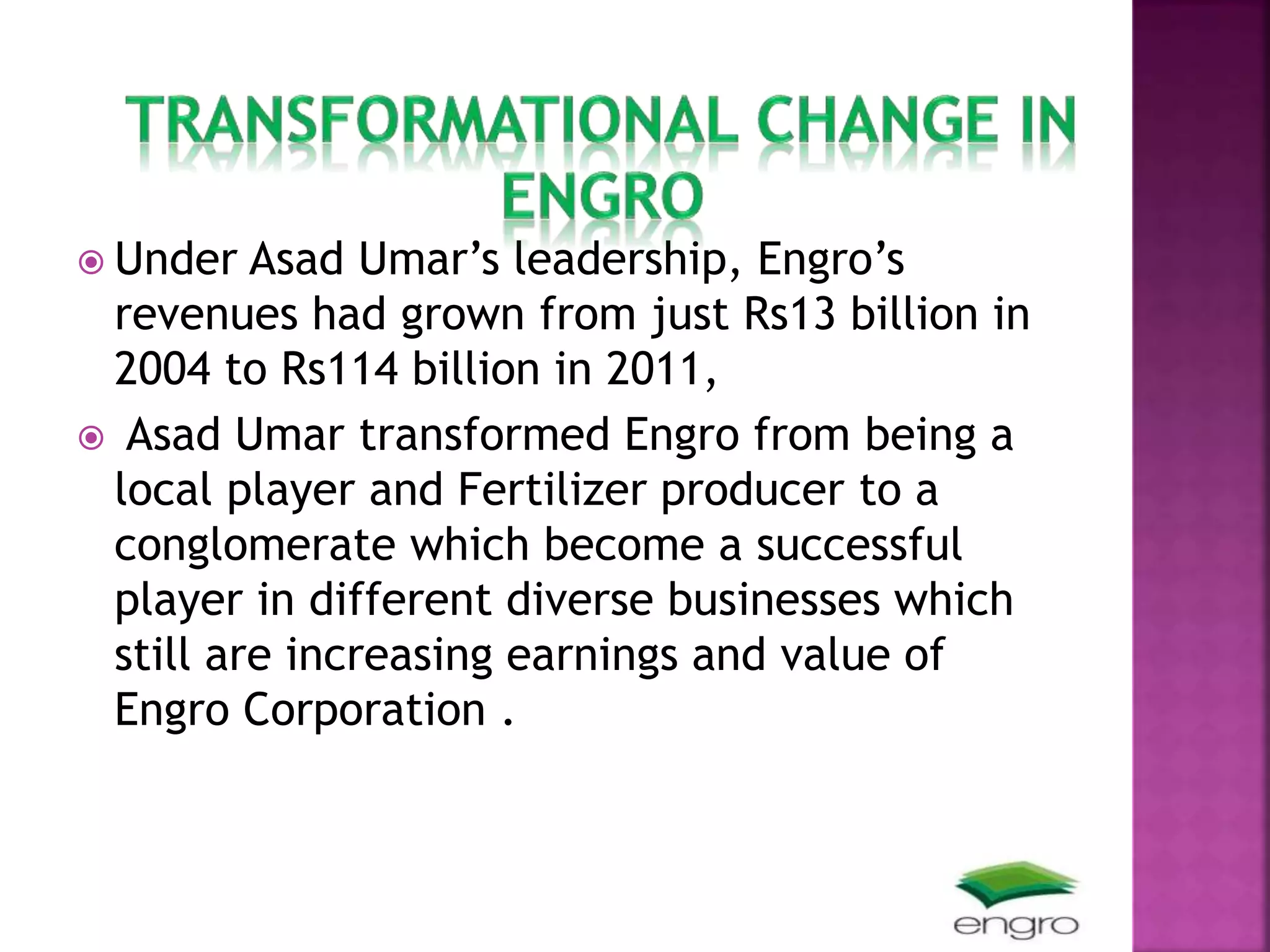 Engro Corporation LCM Leadership change management | PPTX | Business ...