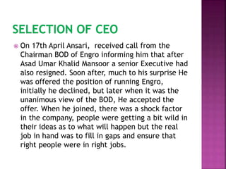 Engro Corporation LCM Leadership change management | PPTX