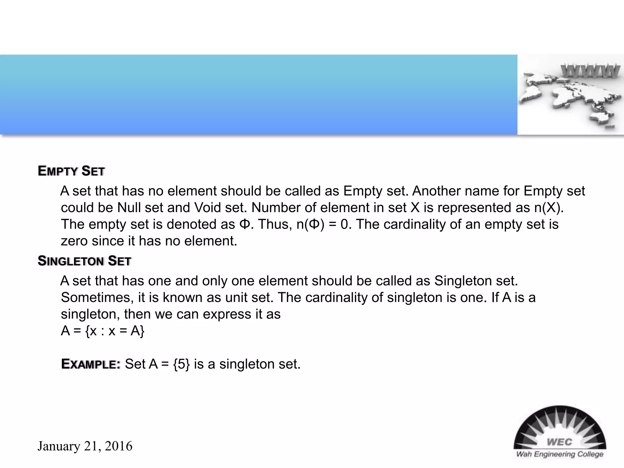 Set Theory and its Applications | PPTX