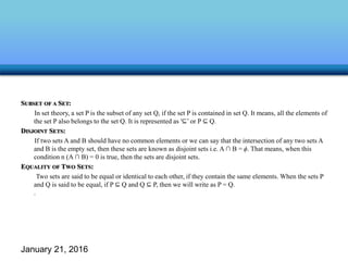 Set Theory and its Applications | PPTX