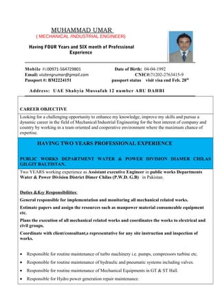 Engr umar c.v | DOC