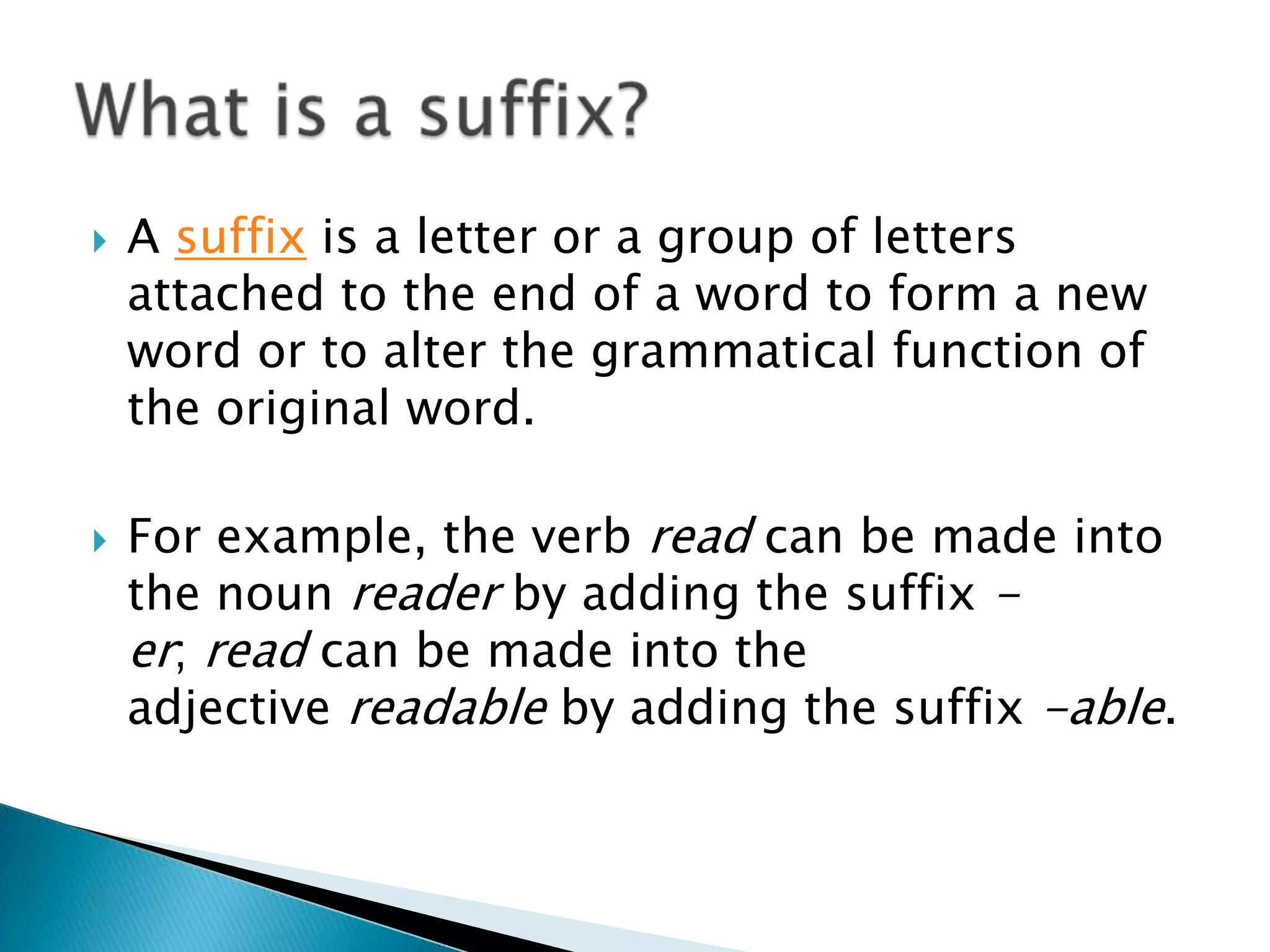 English suffixes | PPTX