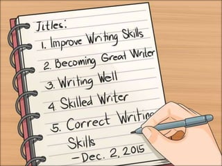 writing skills | PPT