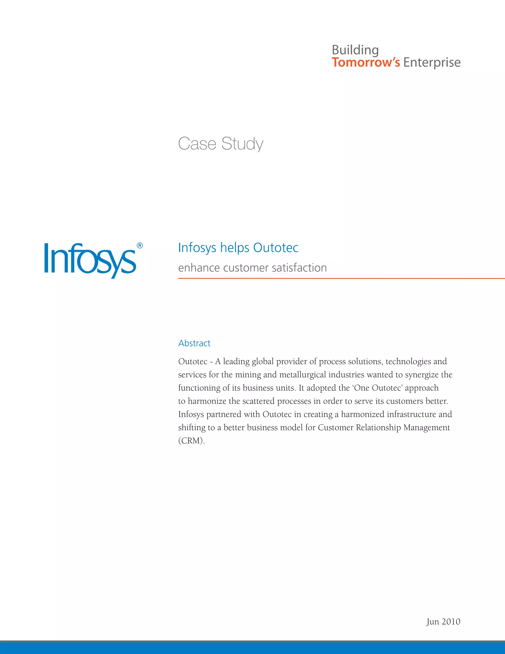 Infosys - Customer Relationship Management | CRM Solutions Manufacturing | PDF