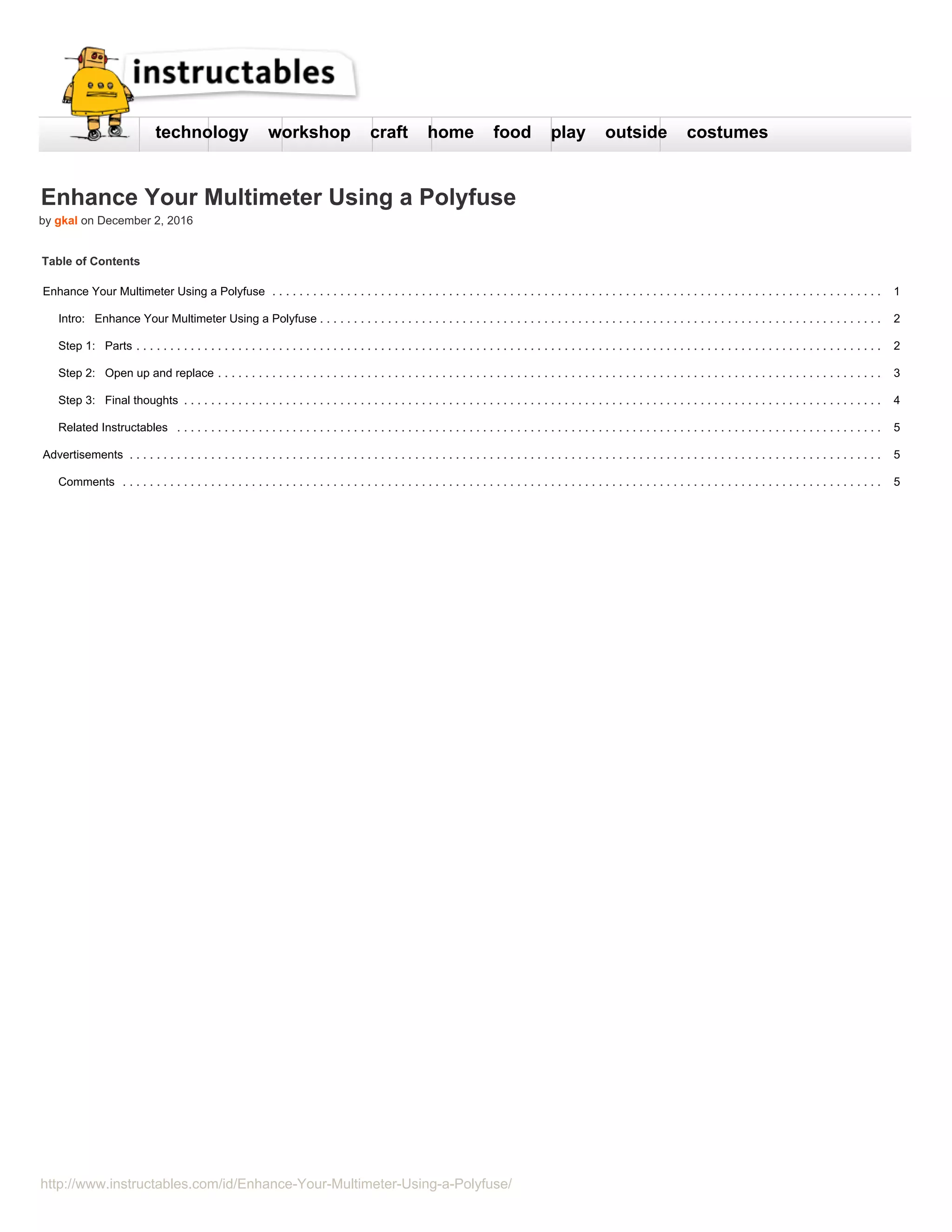 Enhance your-multimeter-using-a-polyfuse | PDF