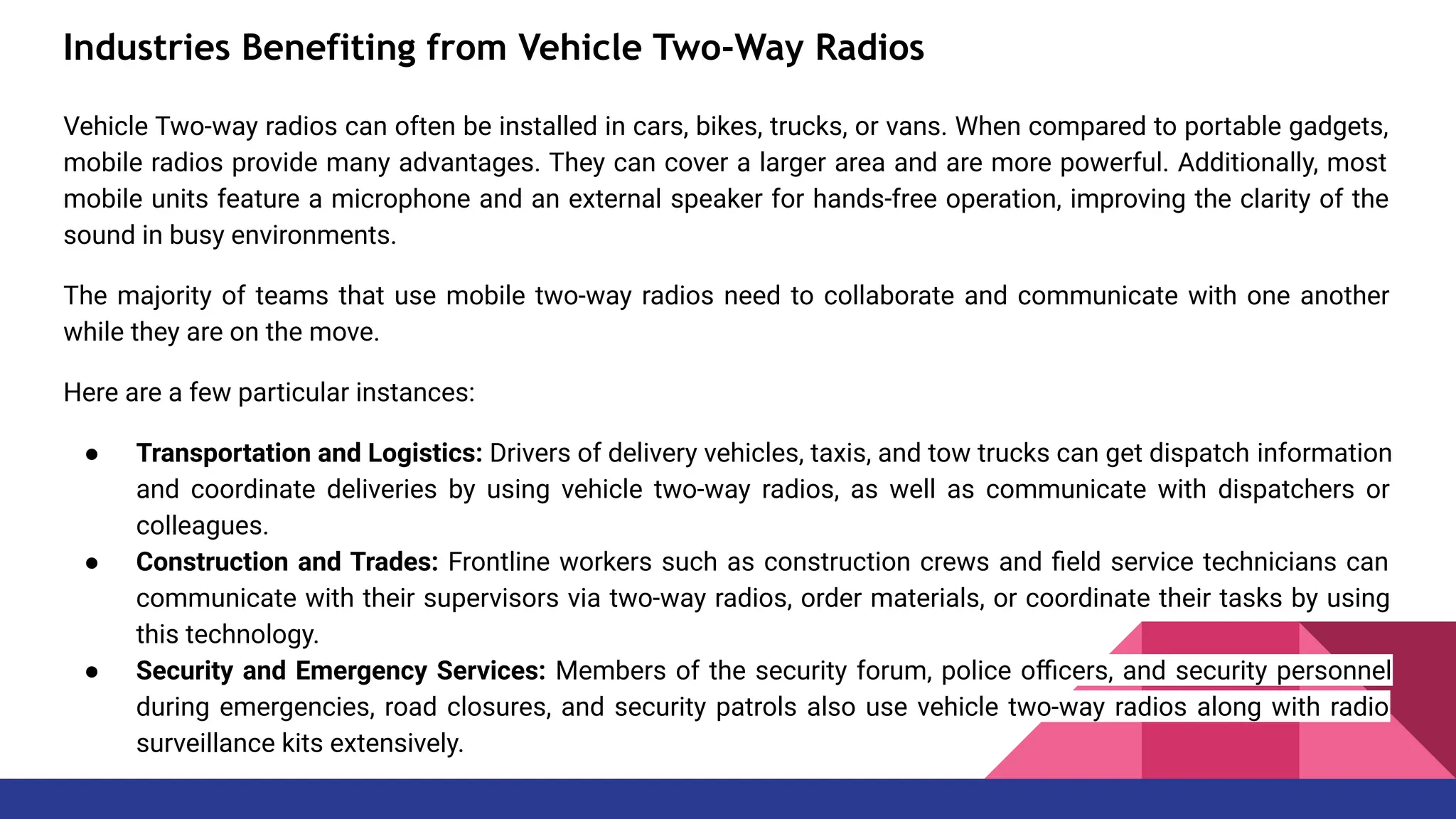 Enhance Communication And Coordination On The Road With Vehicle Two Way ...