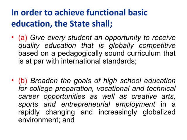 R.A. 10533 Enhanced Basic Education Act of 2013 | PPT