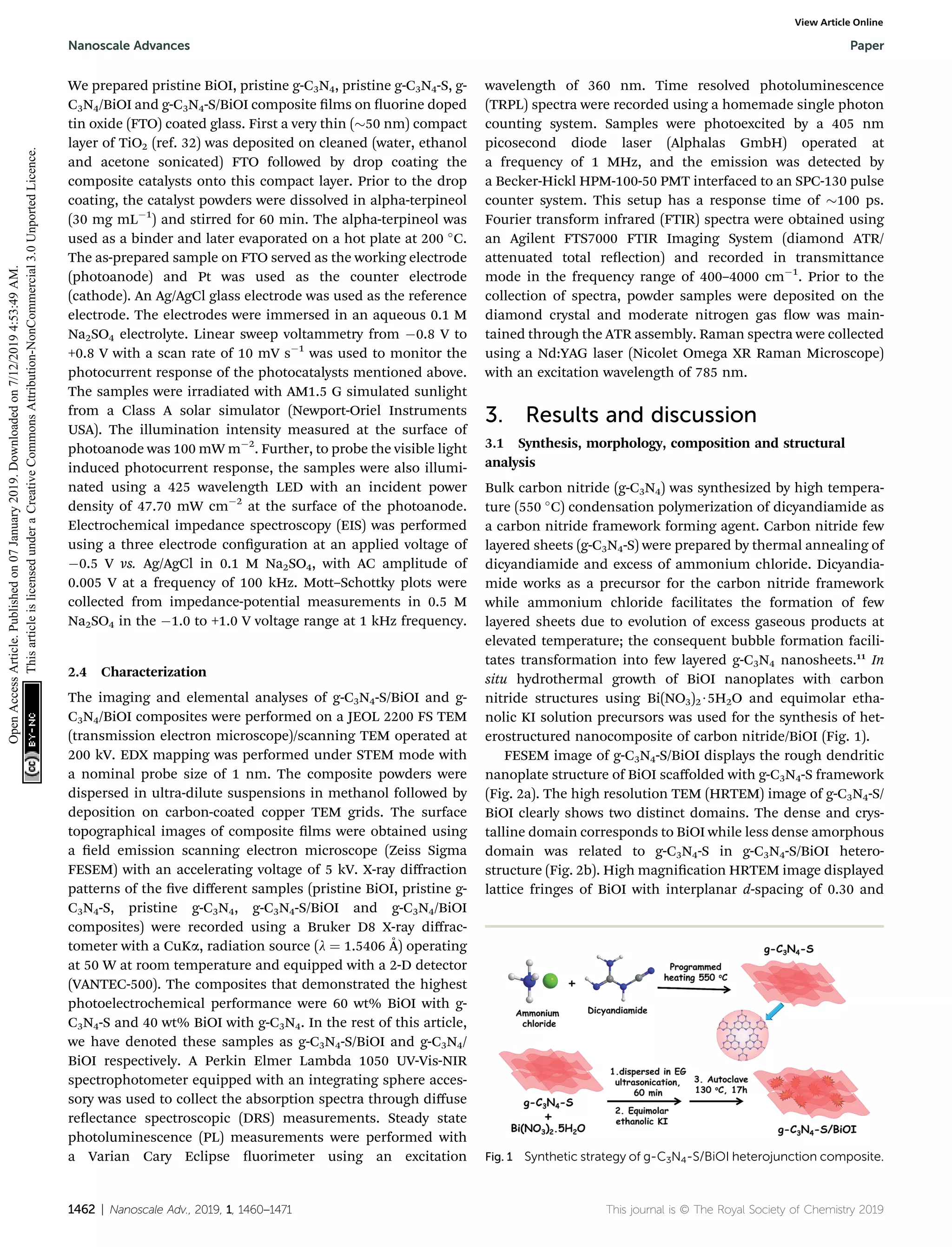Enhanced charge separation in g-C3N4–BiOI heterostructures for visible light driven ...