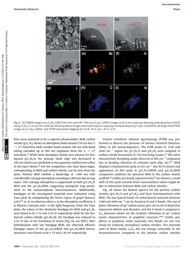 Enhanced charge separation in g-C3N4–BiOI heterostructures for visible light driven ...
