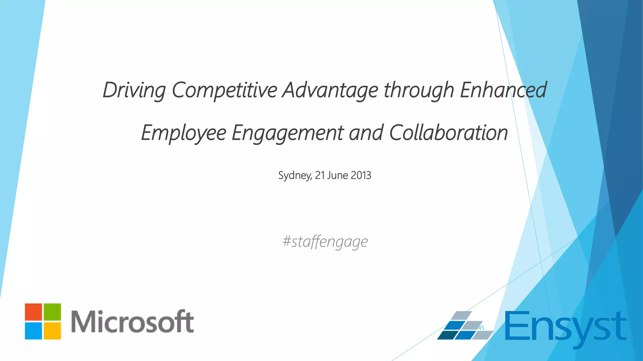Using collaboration to build enhanced employee engagement | PPT