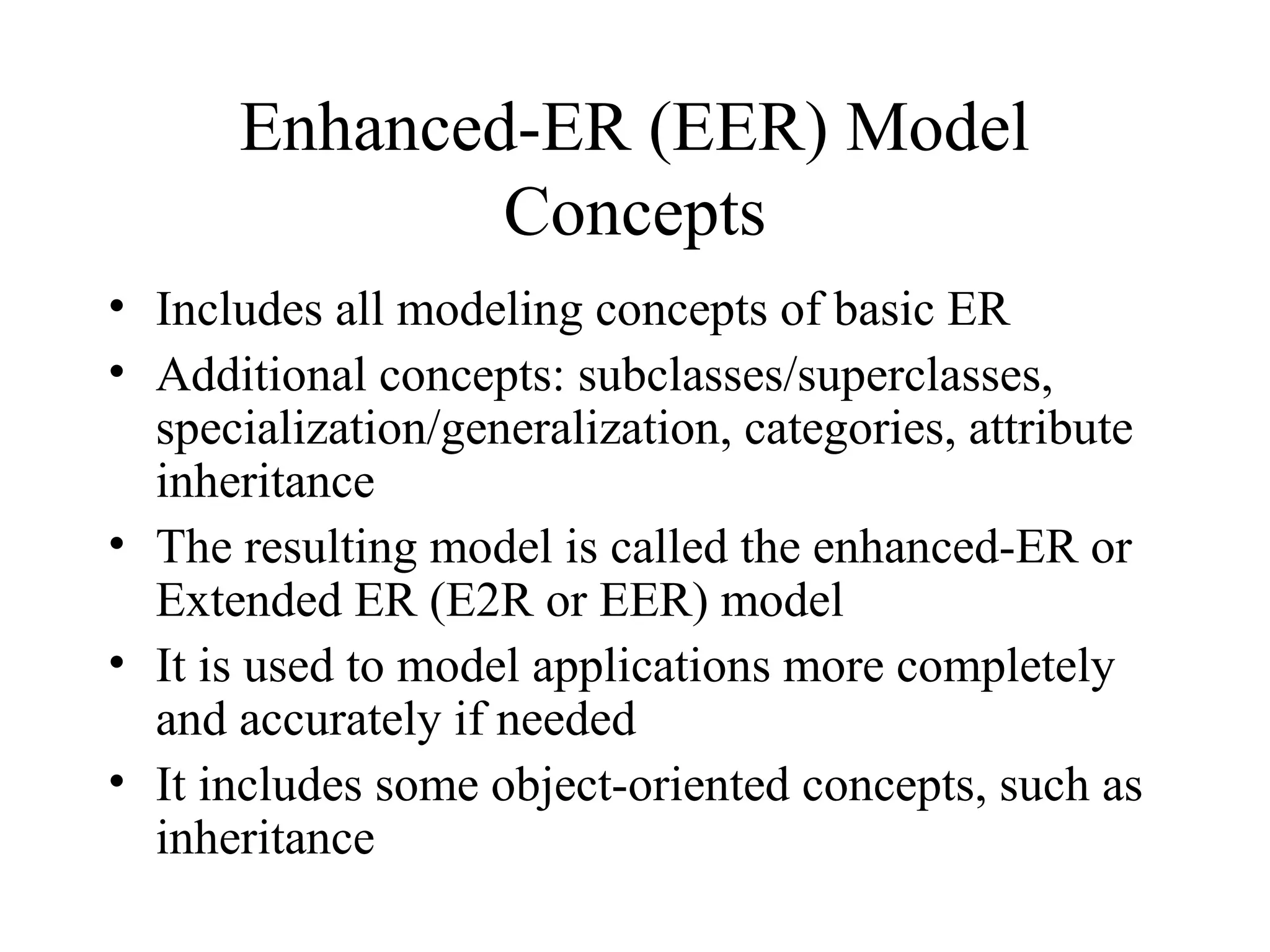 Enhanced E-R diagram | PPT