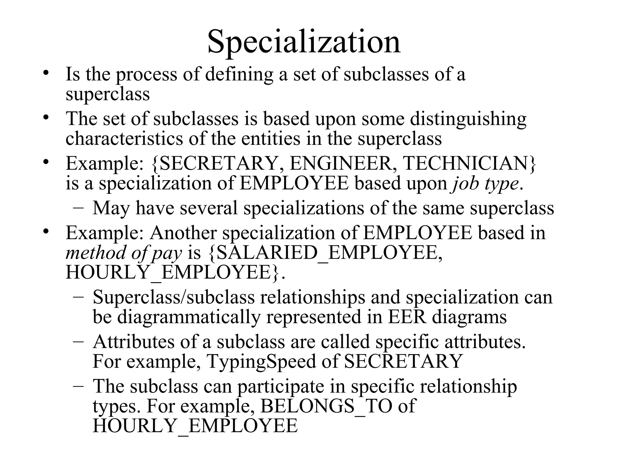 Enhanced E-R diagram | PPT