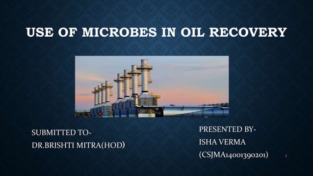 USE OF MICROBES IN OIL RECOV. | PPTX | Chemistry | Science