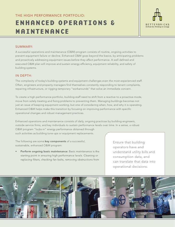 Enhanced Operations & Maintenance for Commercial Buildings
