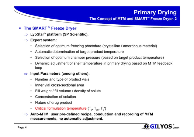 Enhanced Process / Product Understanding and Control in Freeze Drying ...