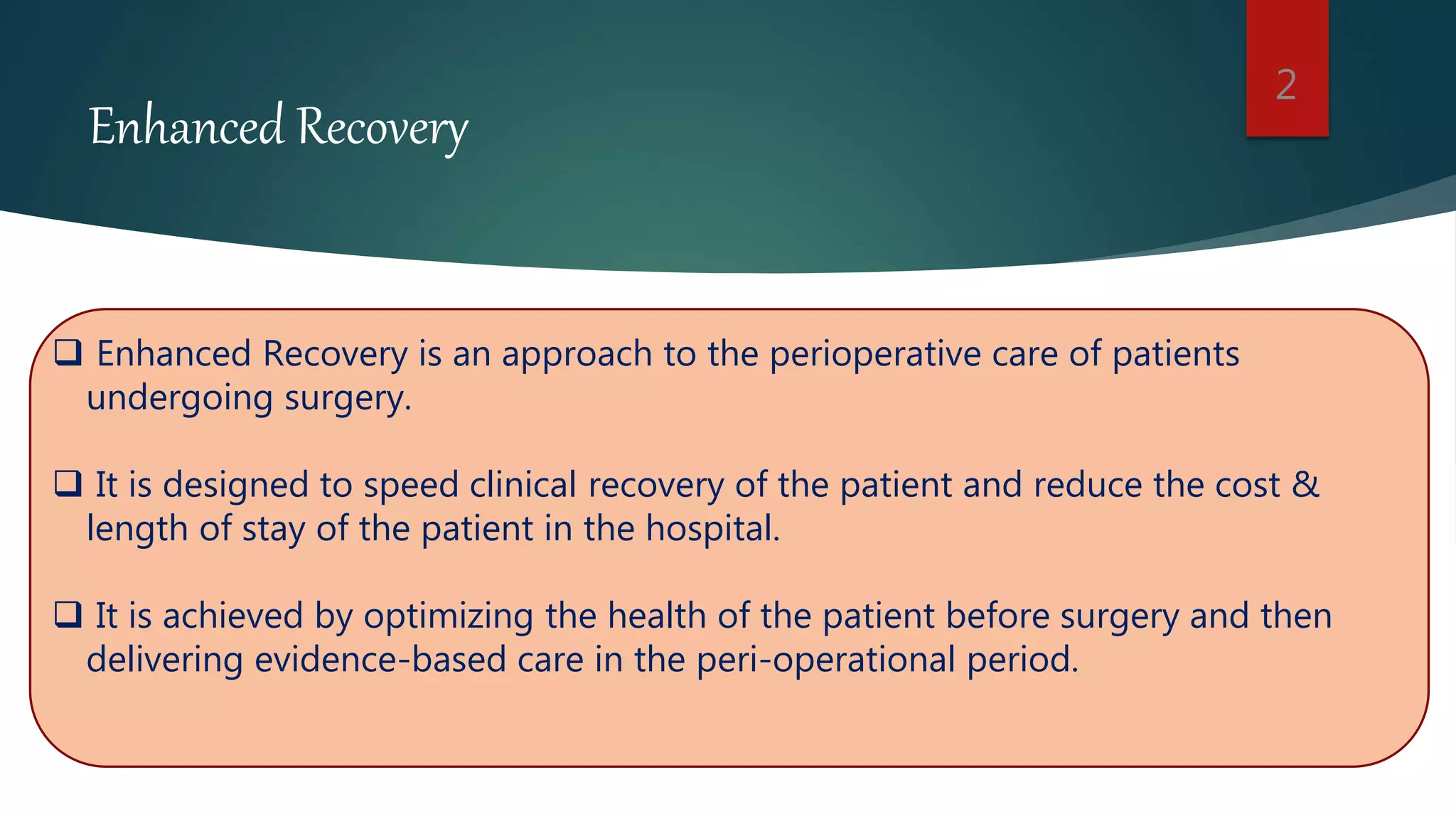 Enhanced Recovery After Colorectal Surgery | PPTX