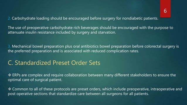 Enhanced Recovery After Colorectal Surgery | PPTX | First Aid | Injuries