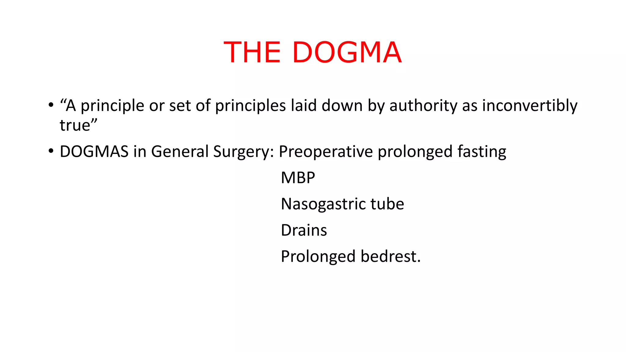 Enhanced recovery after surgery (eras) | PPTX