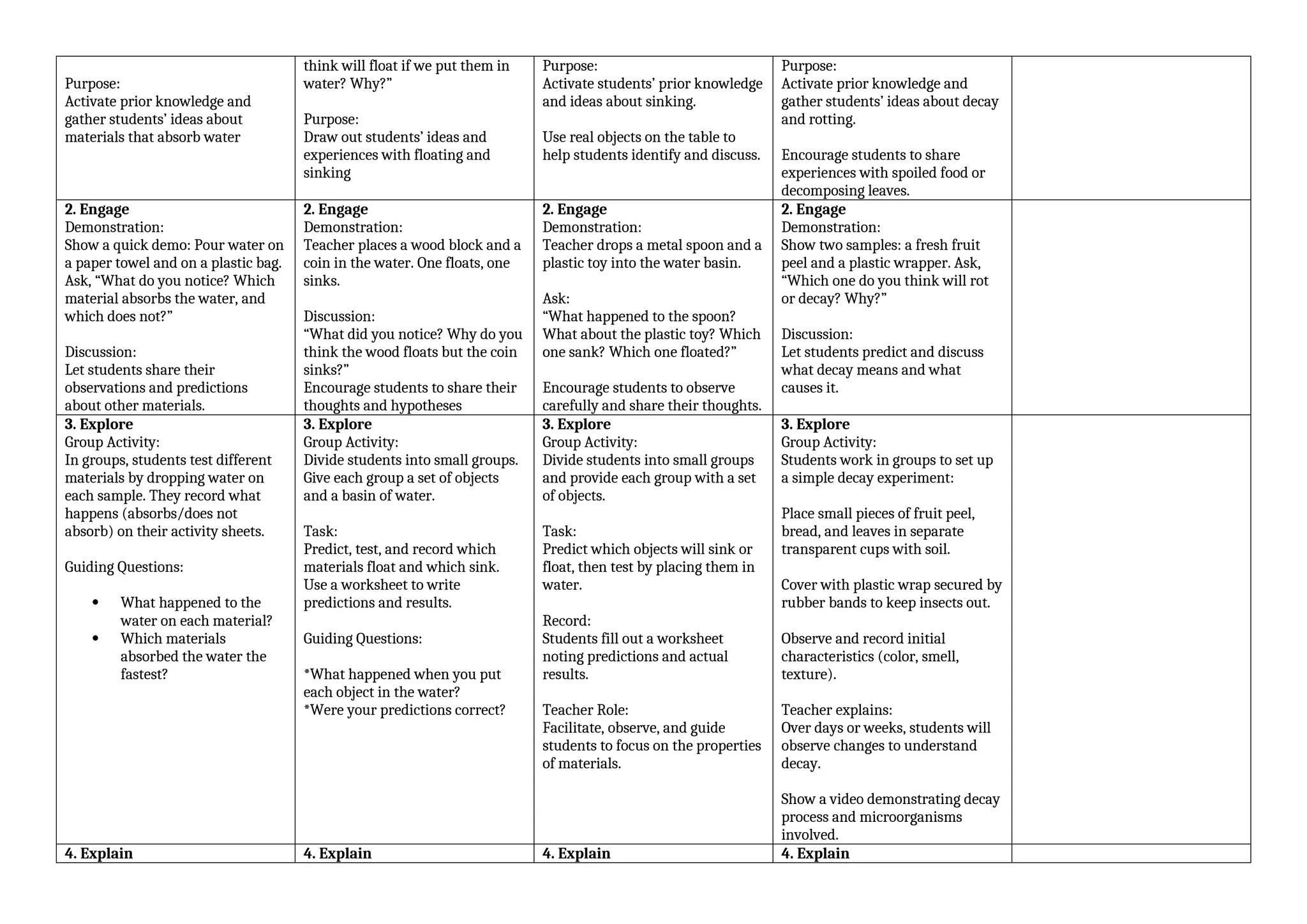 Special Science Elementary School Grade 4 Lesson (Enhanced Science) | DOCX