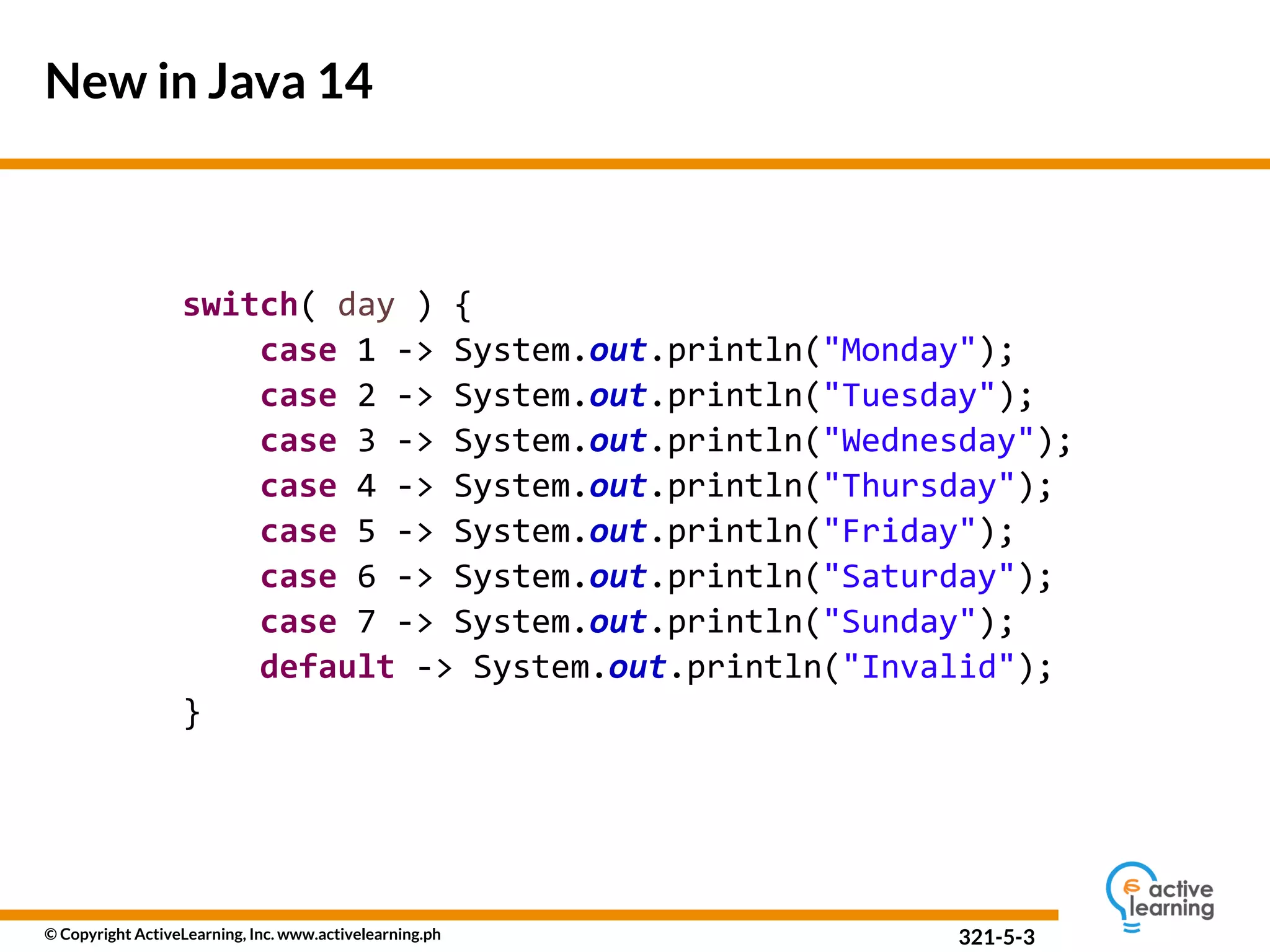 Enhanced switch statement in Java 14 | PPT