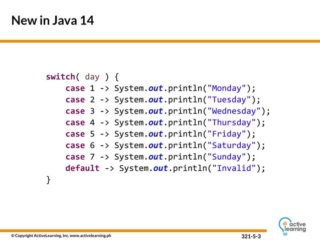 Enhanced switch statement in Java 14 | PPT