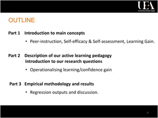 The UEA learning gain project: Learning gain and confidence gain in the ...