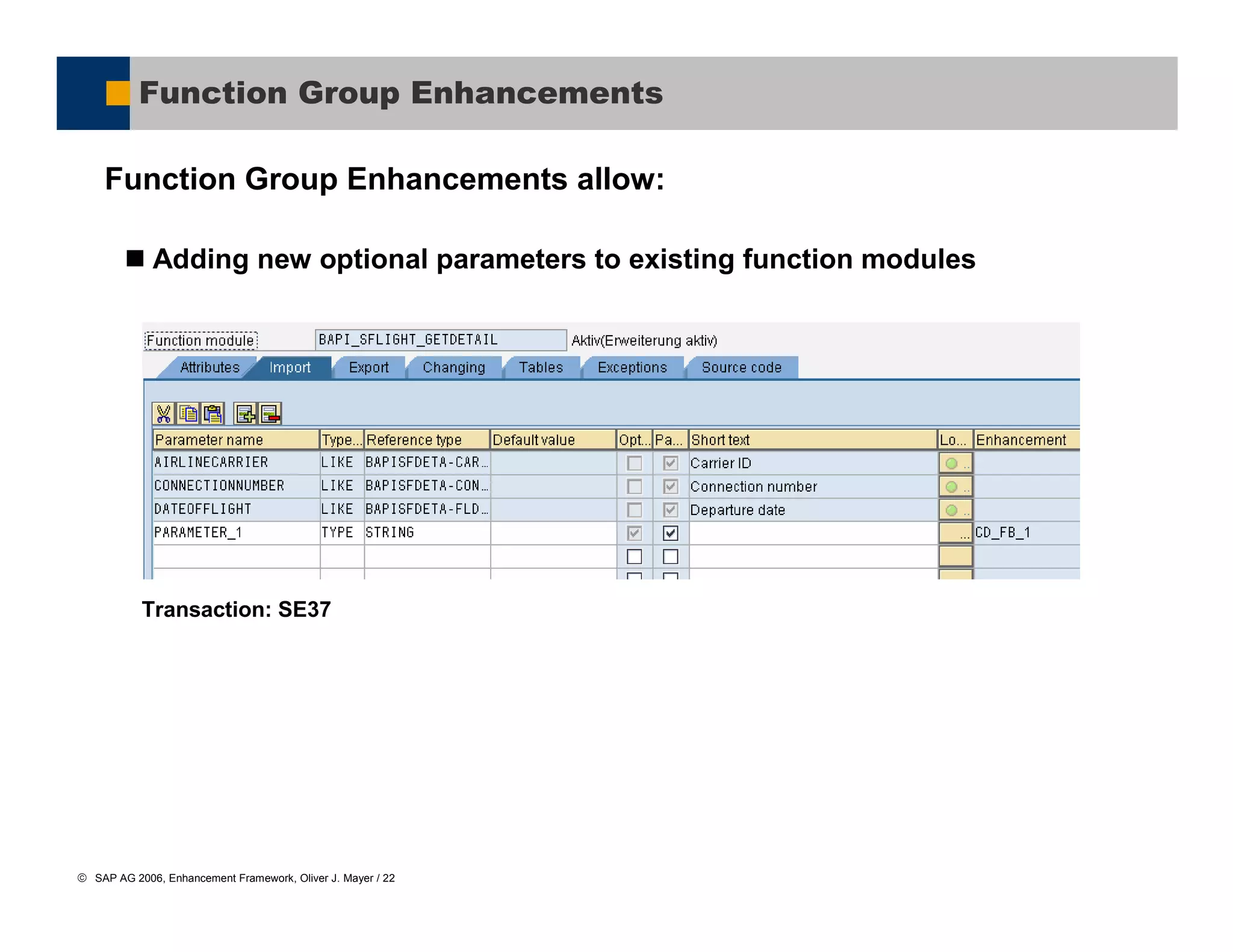 Enhancement framework the new way to enhance your abap systems | PDF